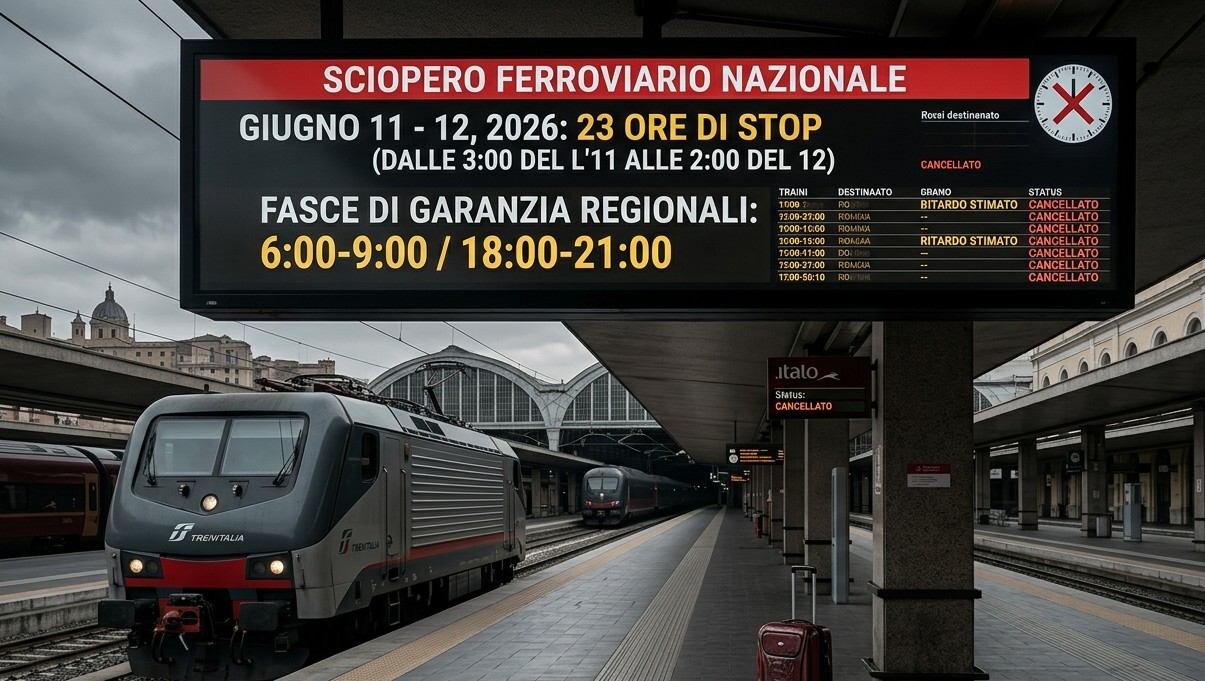 Stop ai treni l’11 e 12 giugno: sciopero nazionale di 23 ore. Orari ...