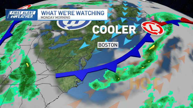Scattered showers, a few thunderstorms develop