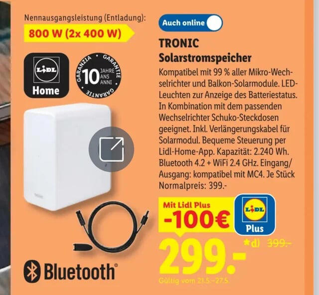 Batterie solaire Lidl : 2,24 kWh à 299 €, trop beau pour être vrai