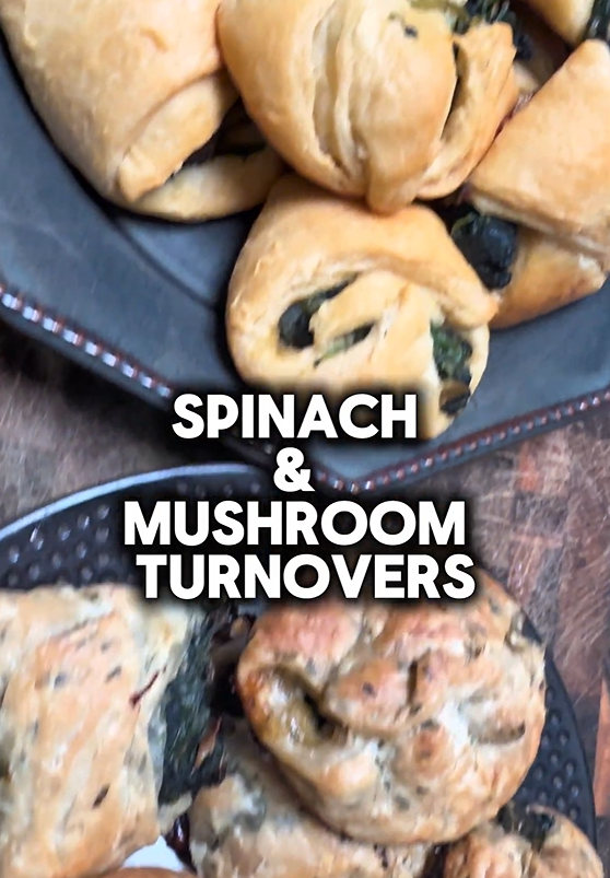 Delicious spinach & mushroom turnovers recipe
