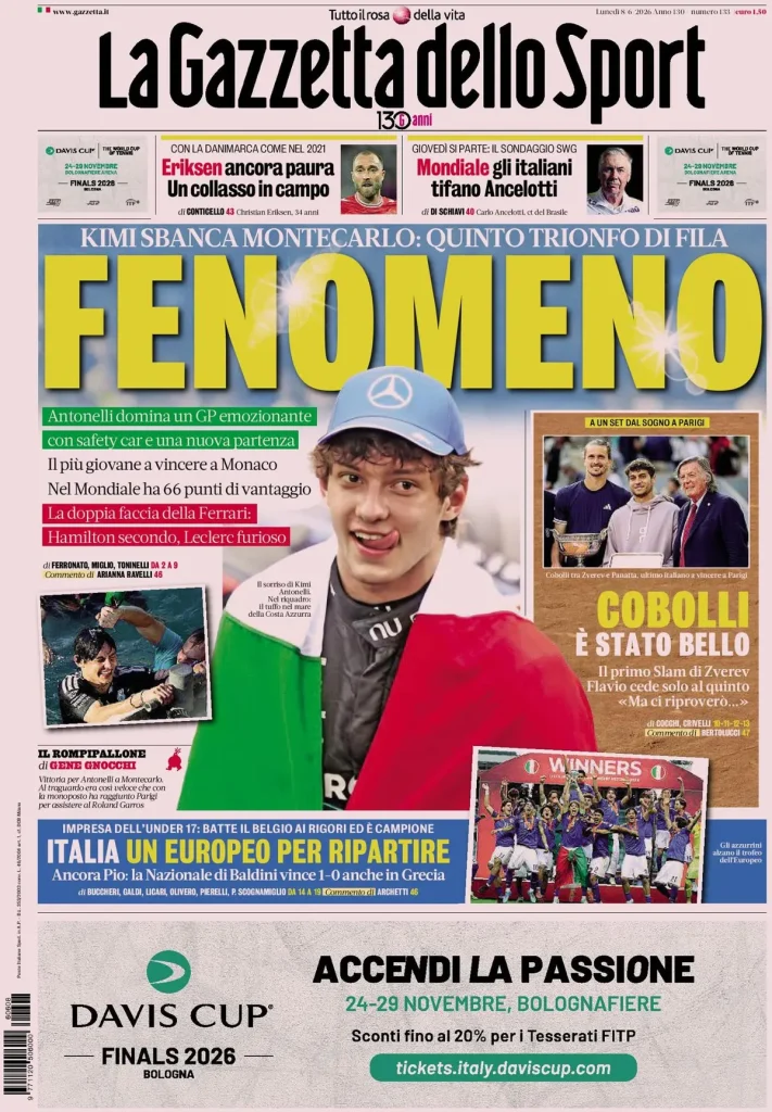 Le prime pagine dei quotidiani sportivi – 08 giugno 2026