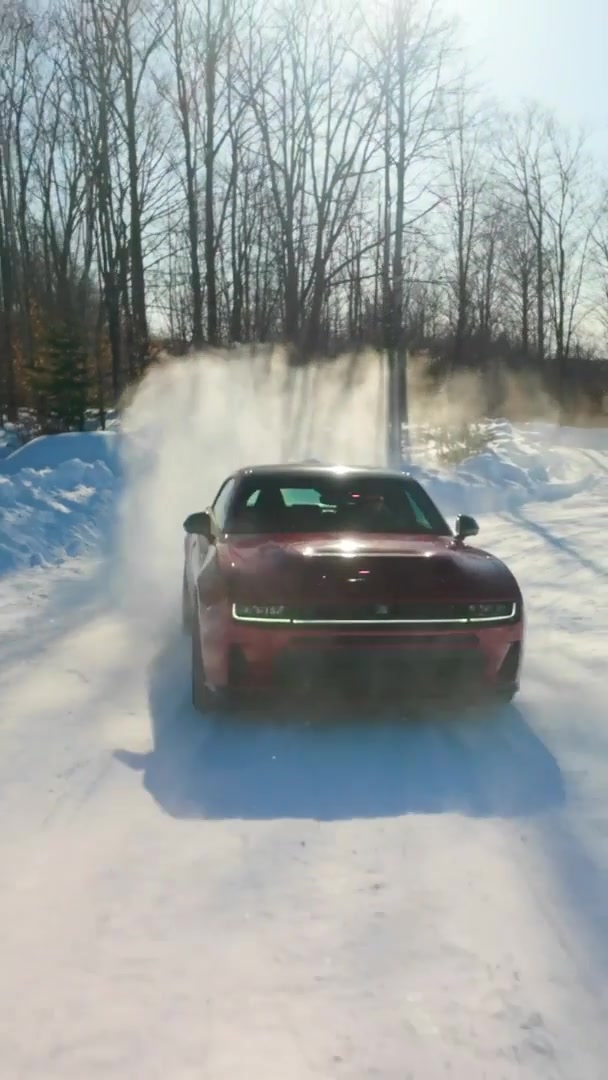 Two-door SIXPACK-powered 2026 Dodge Charger Scat Pack winter action ...