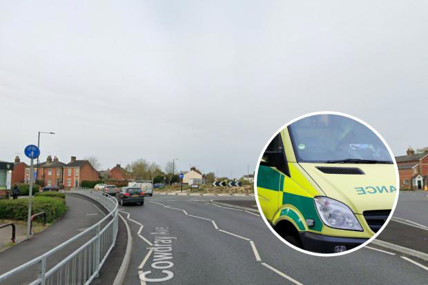 Person taken to hospital after crash involving pedestrian on busy road