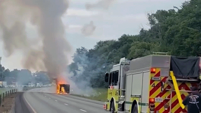 Video captures fireworks exploding from burning trailer that shut down ...