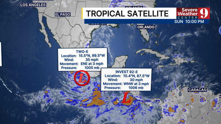 Tropical wave Invest92E monitored in the Pacific