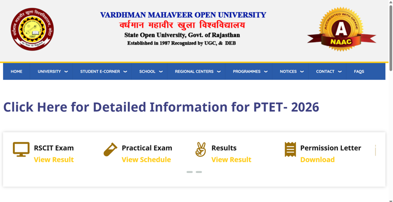 PTET 2026 admit card likely to be released shortly at vmou.ac.in: Steps ...