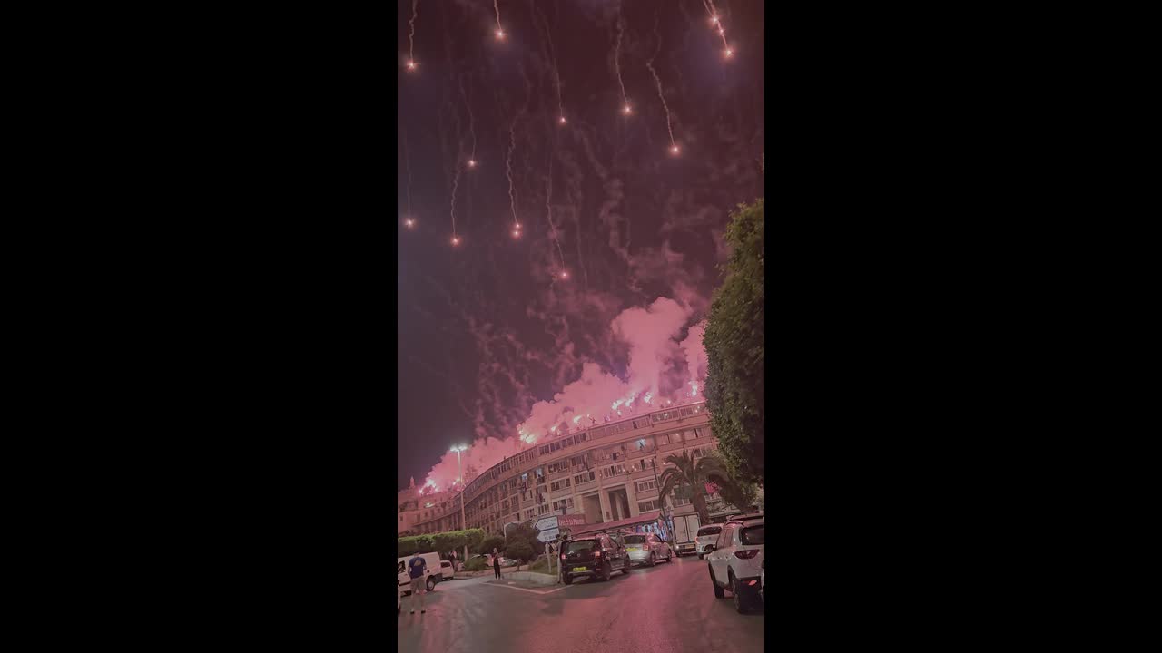 Massive pyrotechnic display lights up night sky in Algiers, Algeria