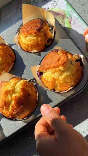 Tasty blueberry lemon zest muffins for breakfast or snacks