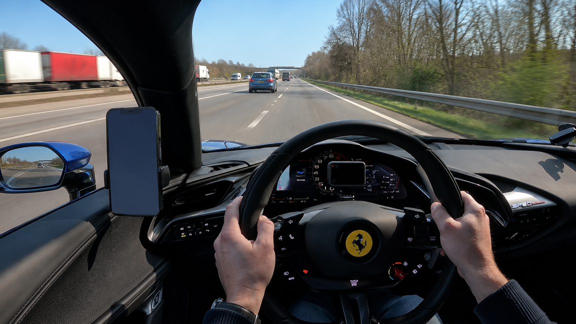 La Ferrari SF90 à fond sur l’Autobahn sans limite