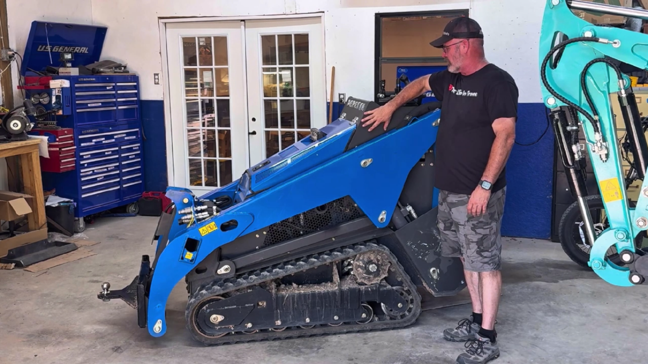 Mini skid steer mulcher put to the ultimate stability test