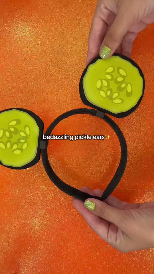 DIY bedazzled pickle ears tutorial