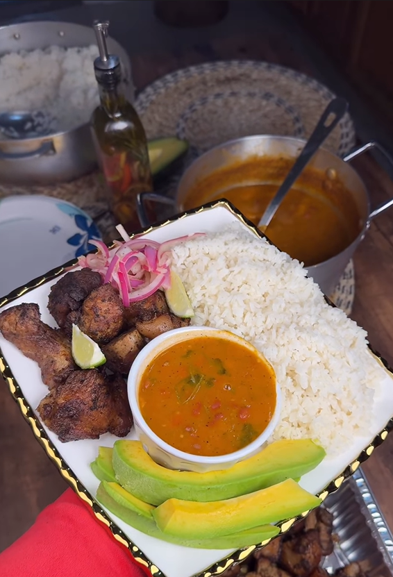 Fried meat with quick pickled red onions easy homemade recipe