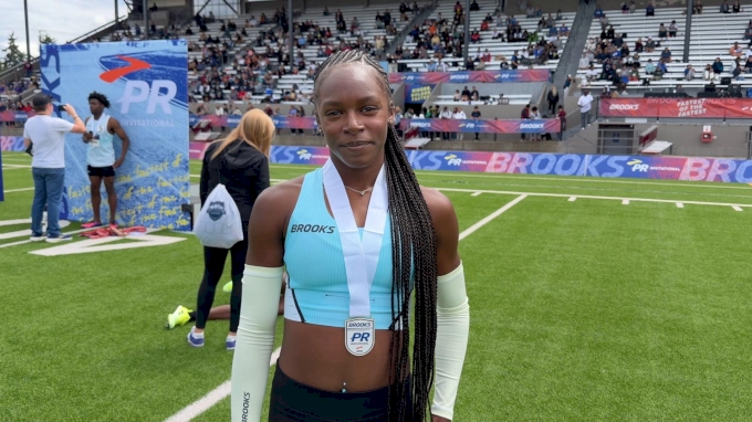 Ashtyn Lewis wins girls 400m at Brooks PR Invitational