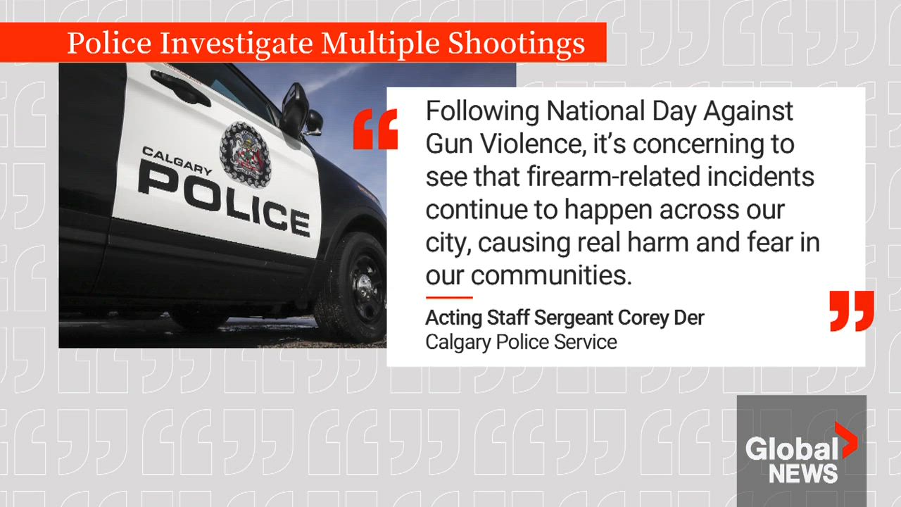 Calgary police investigate weekend shootings