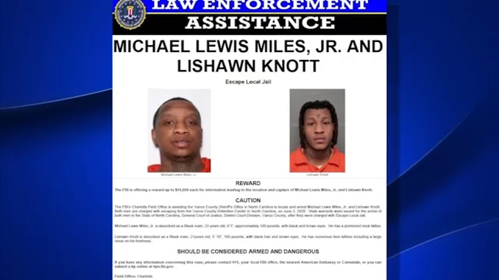 Manhunt continues for NC men who escaped from detention center; here's ...