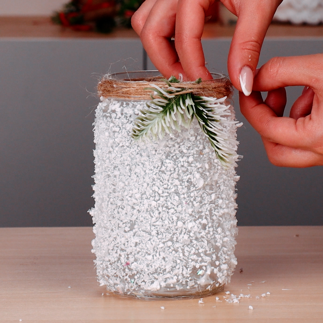 DIY snowy jars for festive winter magic ️