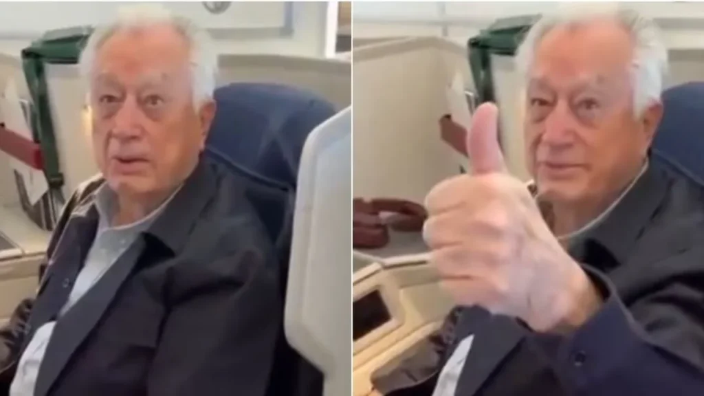 Confrontan a Manuel Bartlett en vuelo a España, 'corrupto', le dicen