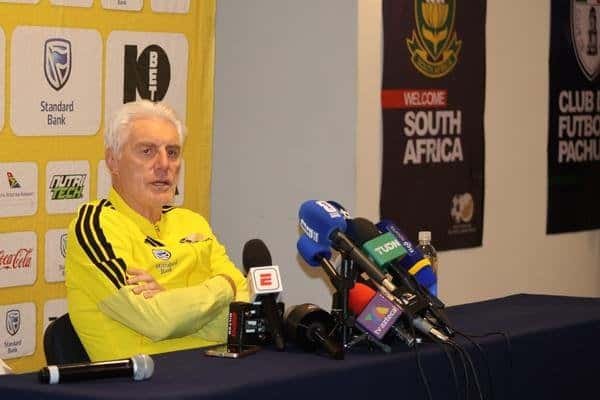 Bafana Bafana coach Hugo Broos not a happy man