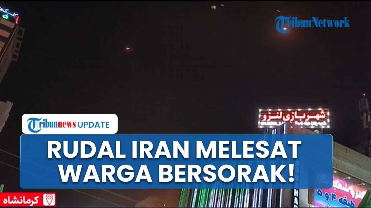 Detik-detik rudal Iran meluncur targetkan Israel, warga berteriak saat ...
