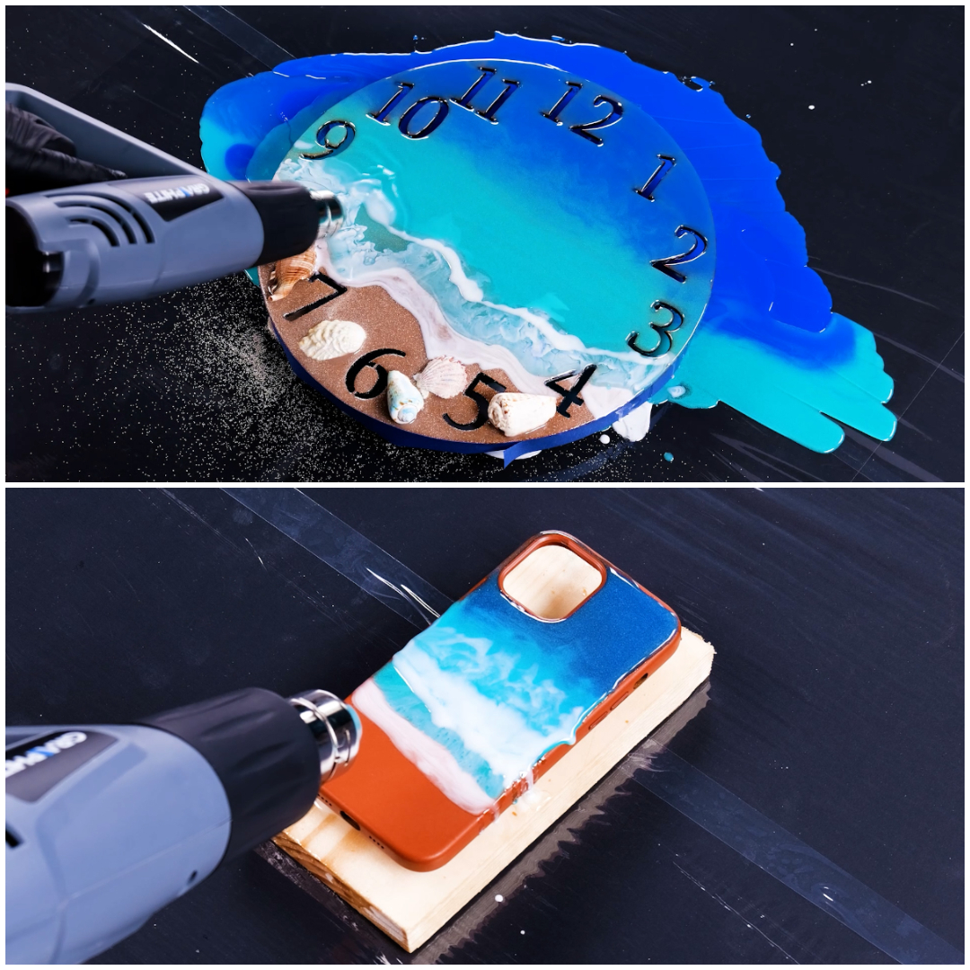 Reloj y funda de teléfono de resina DIY con estilo oceánico 🌊💦