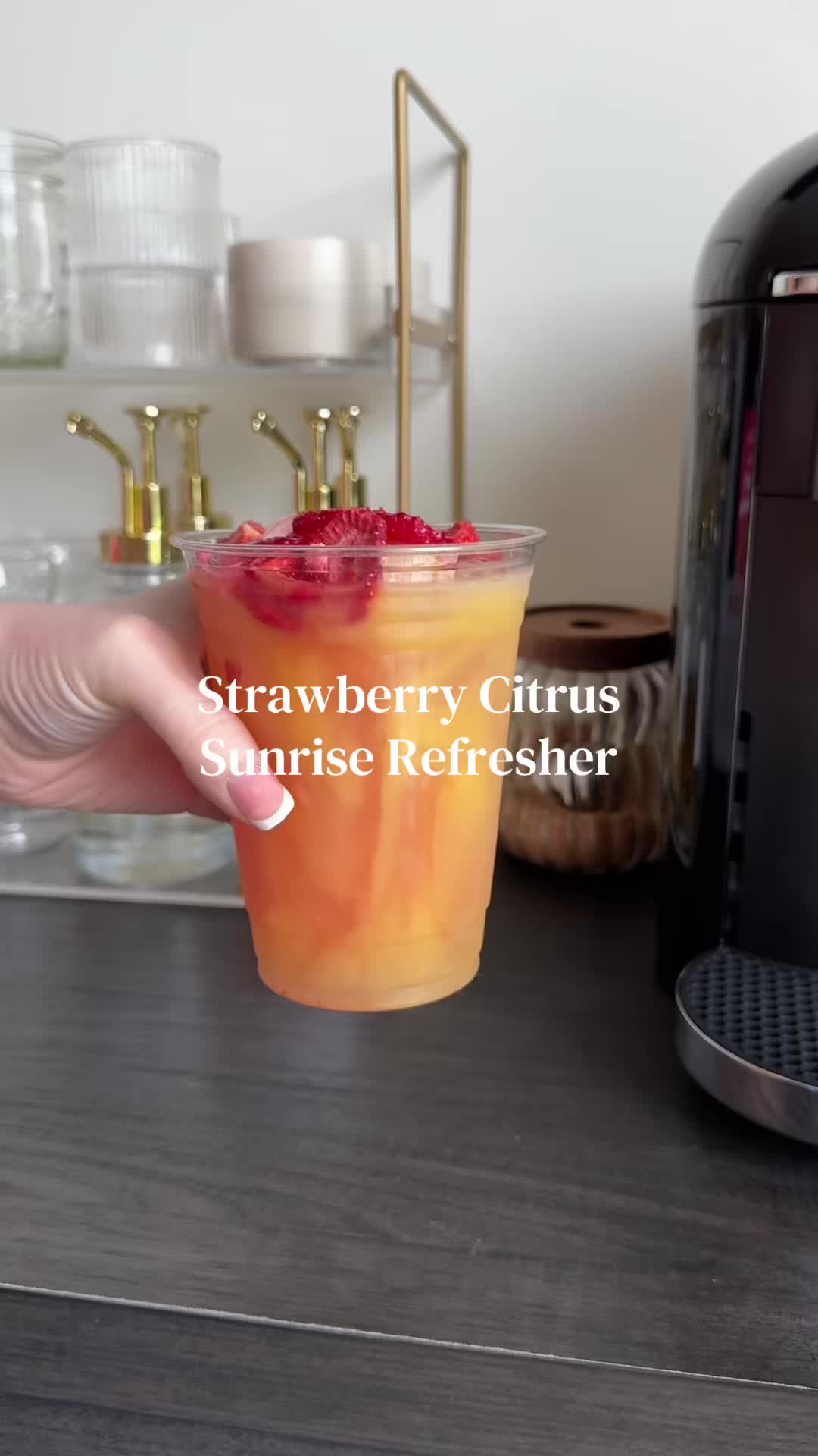 Strawberry citrus sunrise refresher