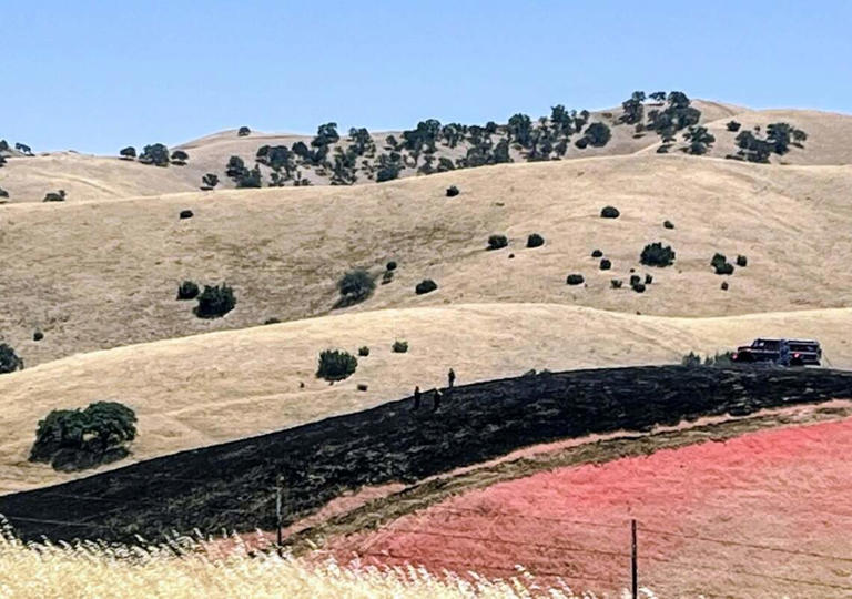 Vegetation fire burns nearly 27 acres near SLO County line