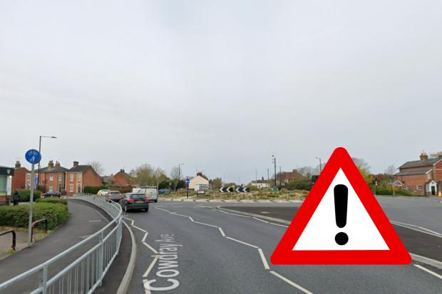 Emergency services on scene of crash on busy roundabout in Colchester