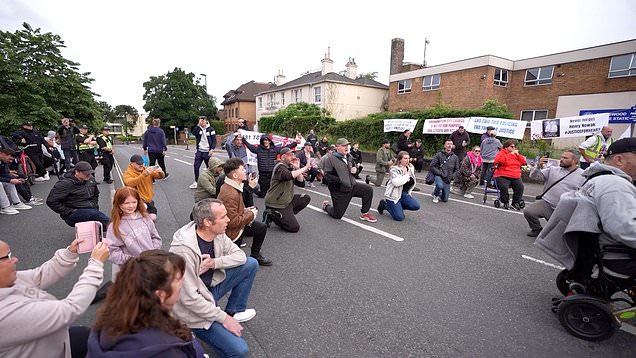 Protesters take the knee at peaceful protest in Portswood, Southampton ...