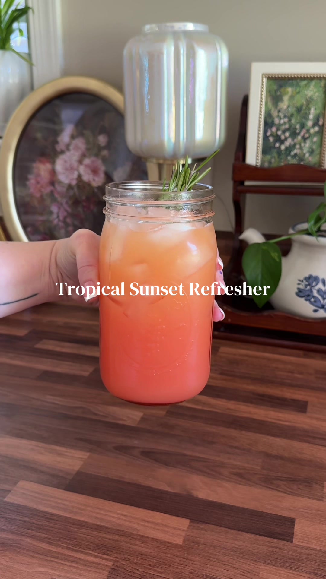 Tropical sunset refresher drink