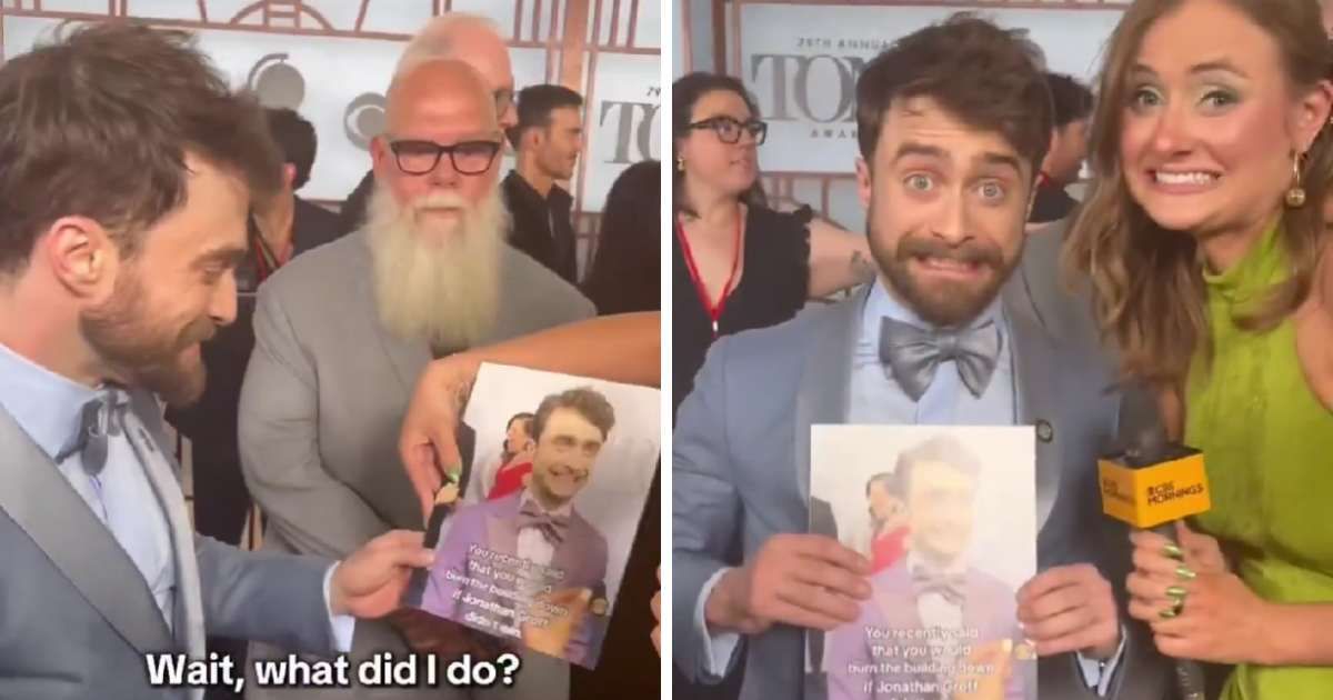 Daniel Radcliffe recreates viral red carpet meme from two years ago at ...
