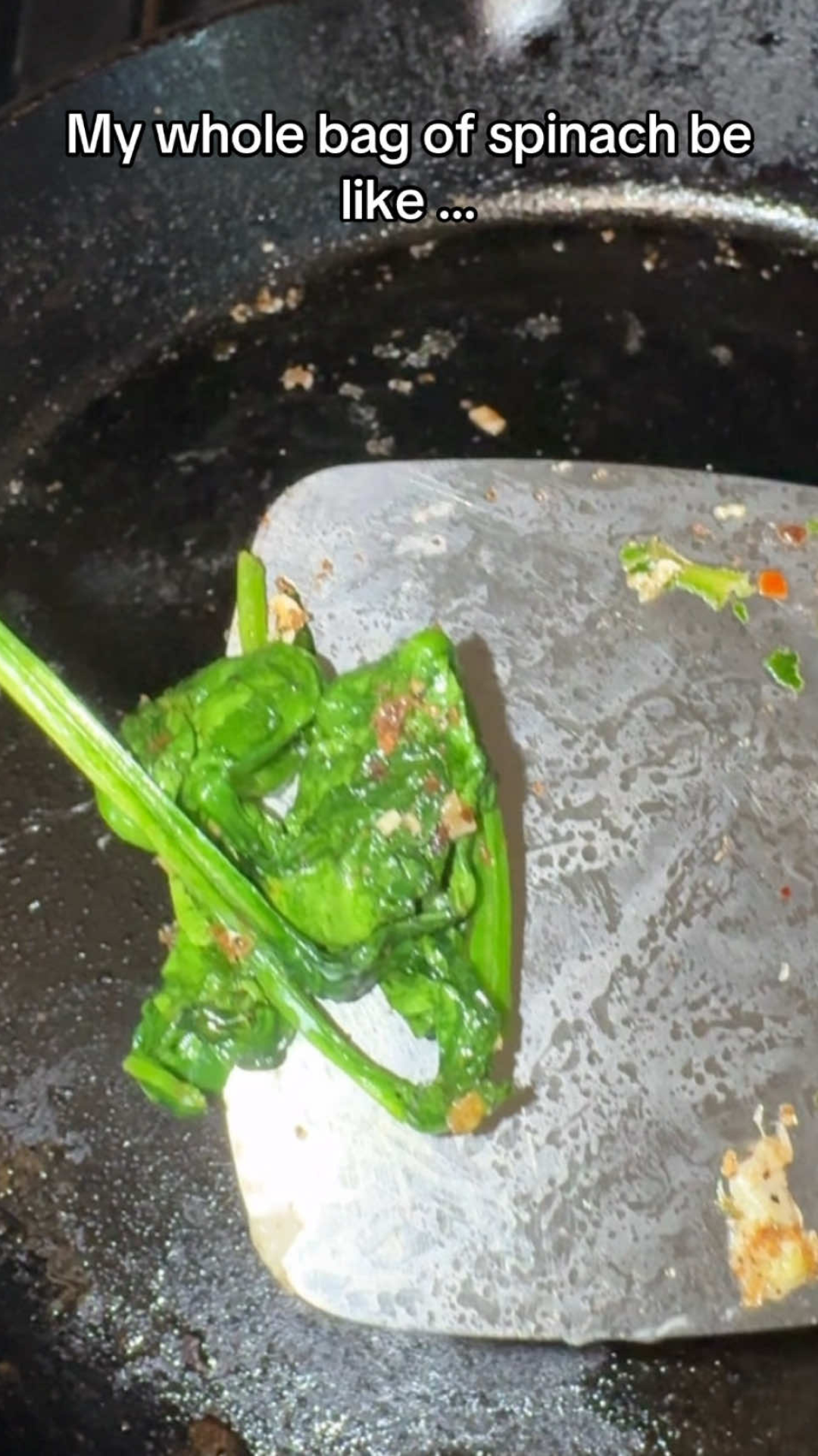The reality of cooking spinach