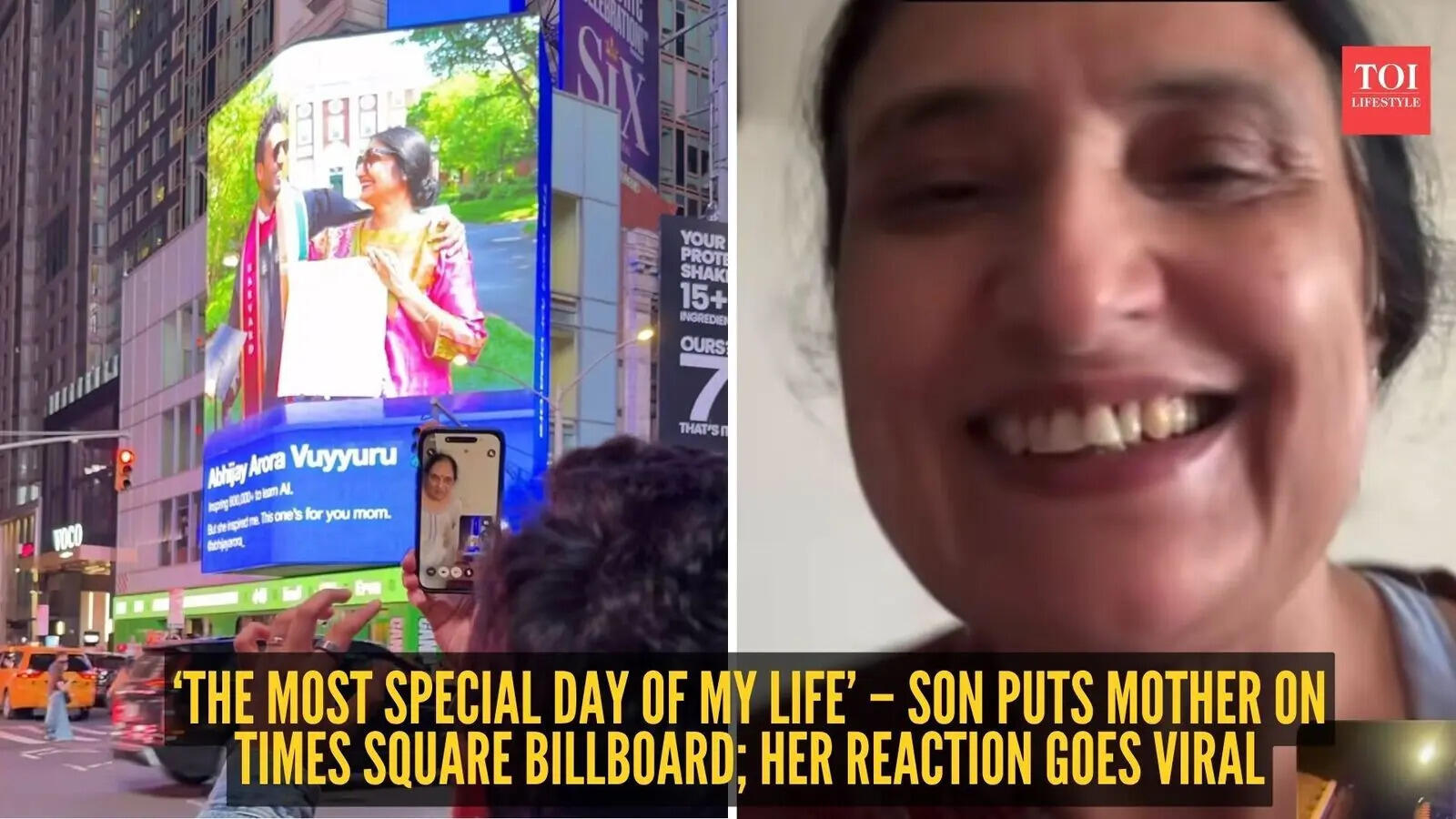 The most special day of my life – Son puts mother on Times Square ...