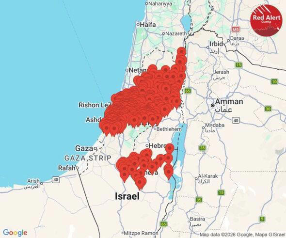 Horror maps shows areas of Israel targeted by Iran as Trump ceasefire ...