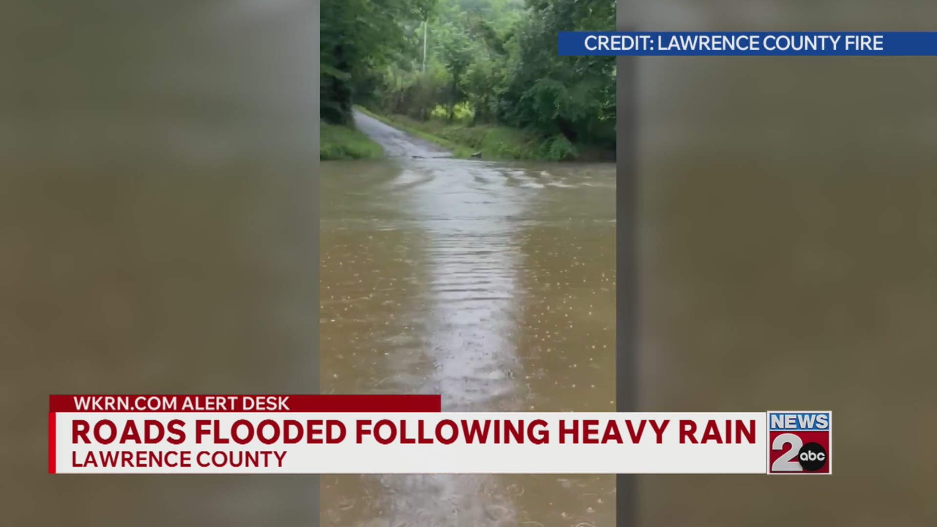 Watch: Lawrence County, TN roads flooded after heavy rain