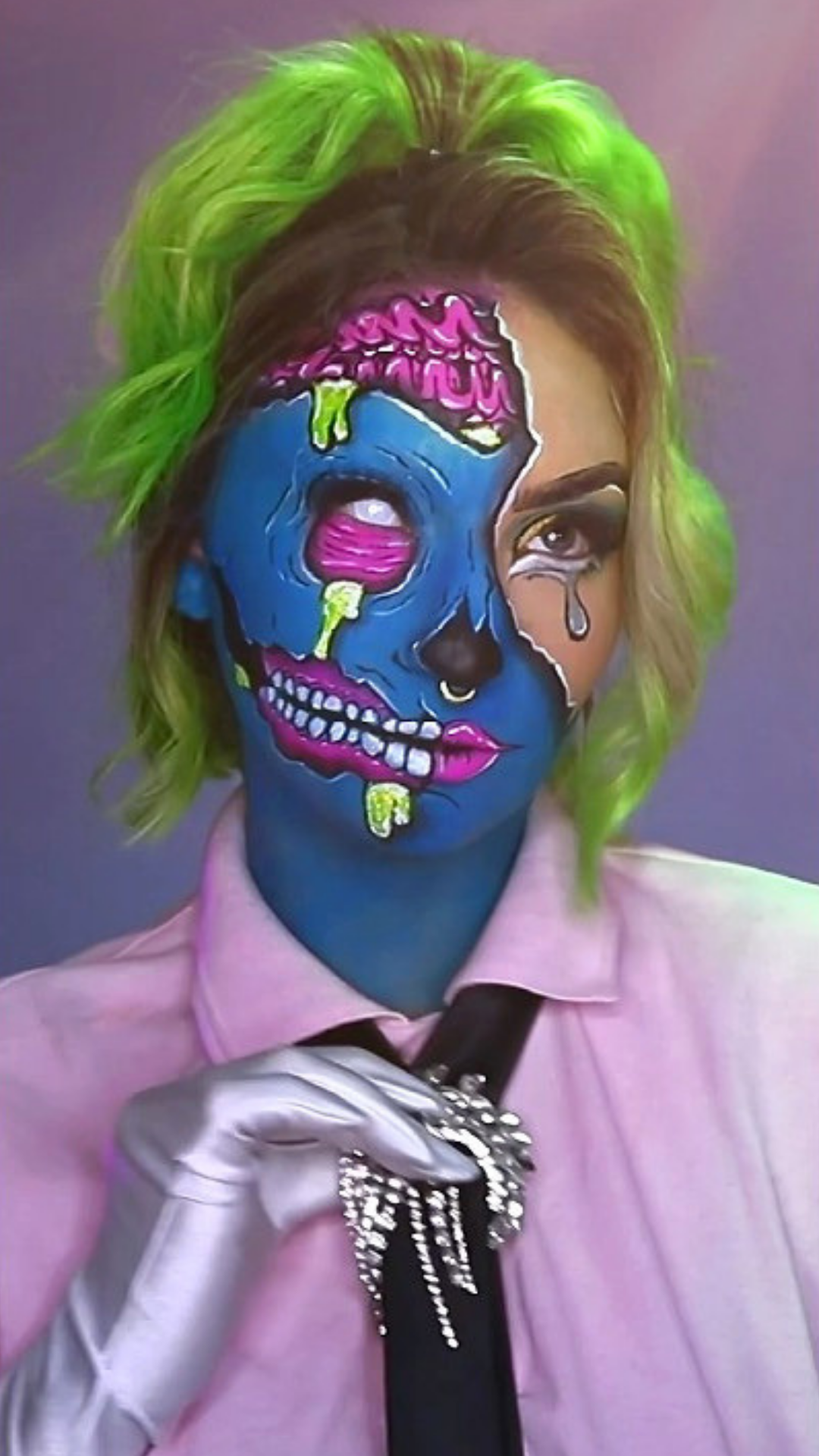 Caveira estilo pop art maquiagem criativa