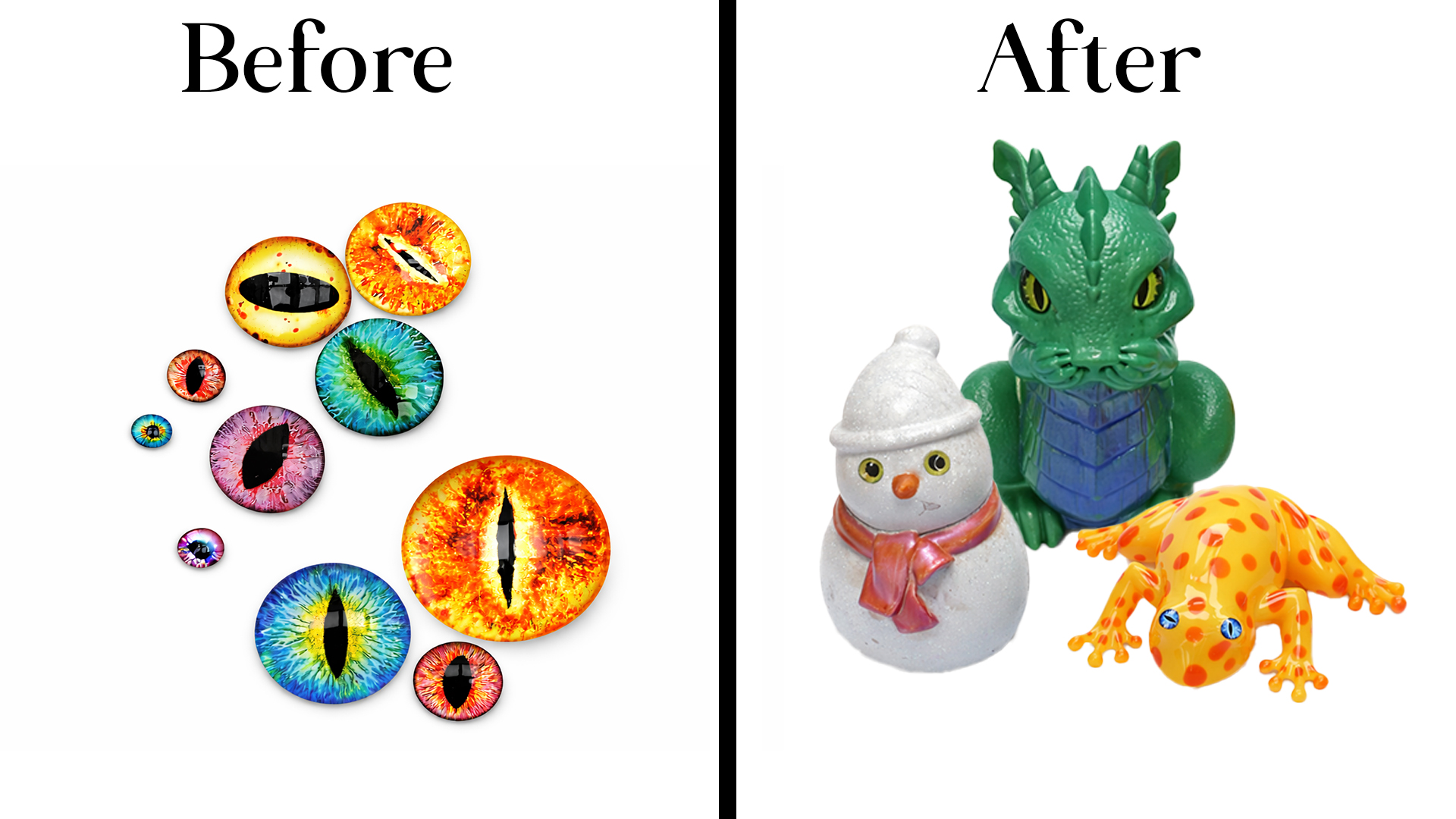 What makes these resin dragon eyes look alive?