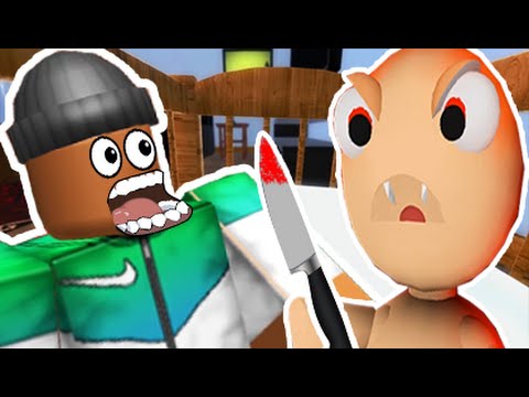 Escaping the evil baby in Roblox