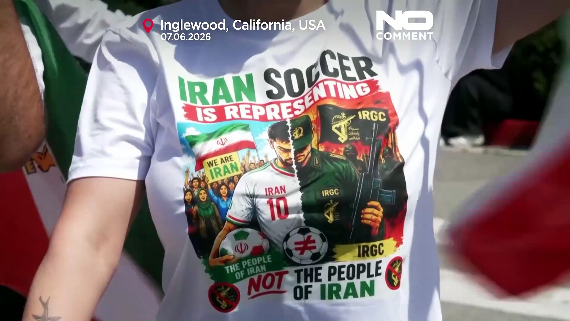 Iranians protest outside World Cup stadium ahead of Iran match