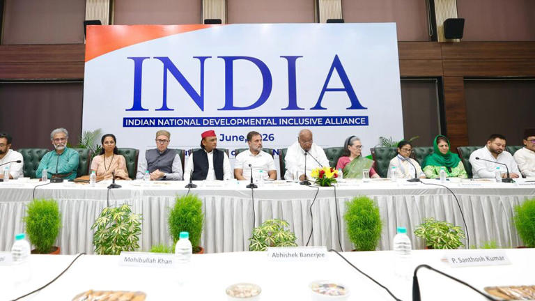 At India bloc meet, Kharge flags economy, jobs, exam mismanagement ...