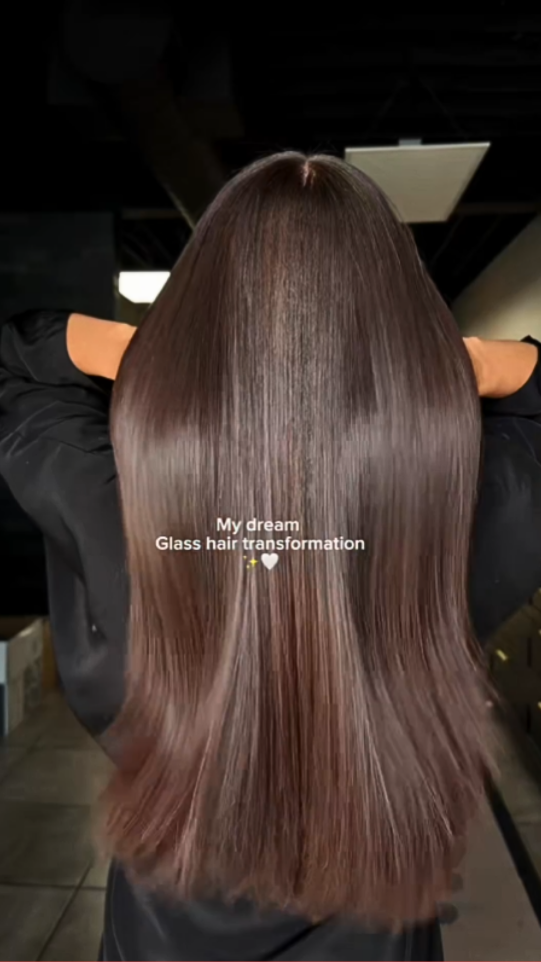 Dream glass hair with Brazilian blowout transformation