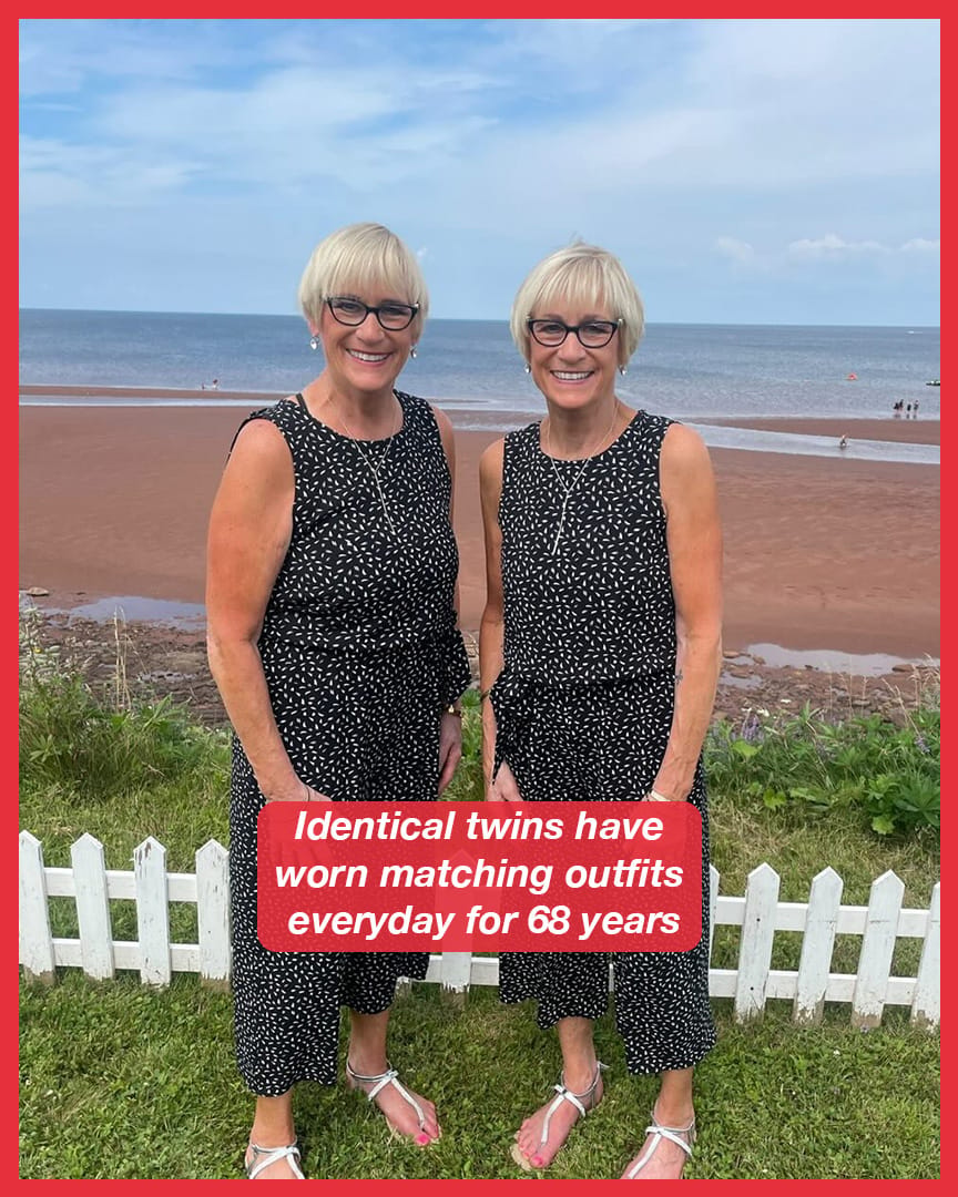 Identical twins have worn matching outfits everyday for 68 years