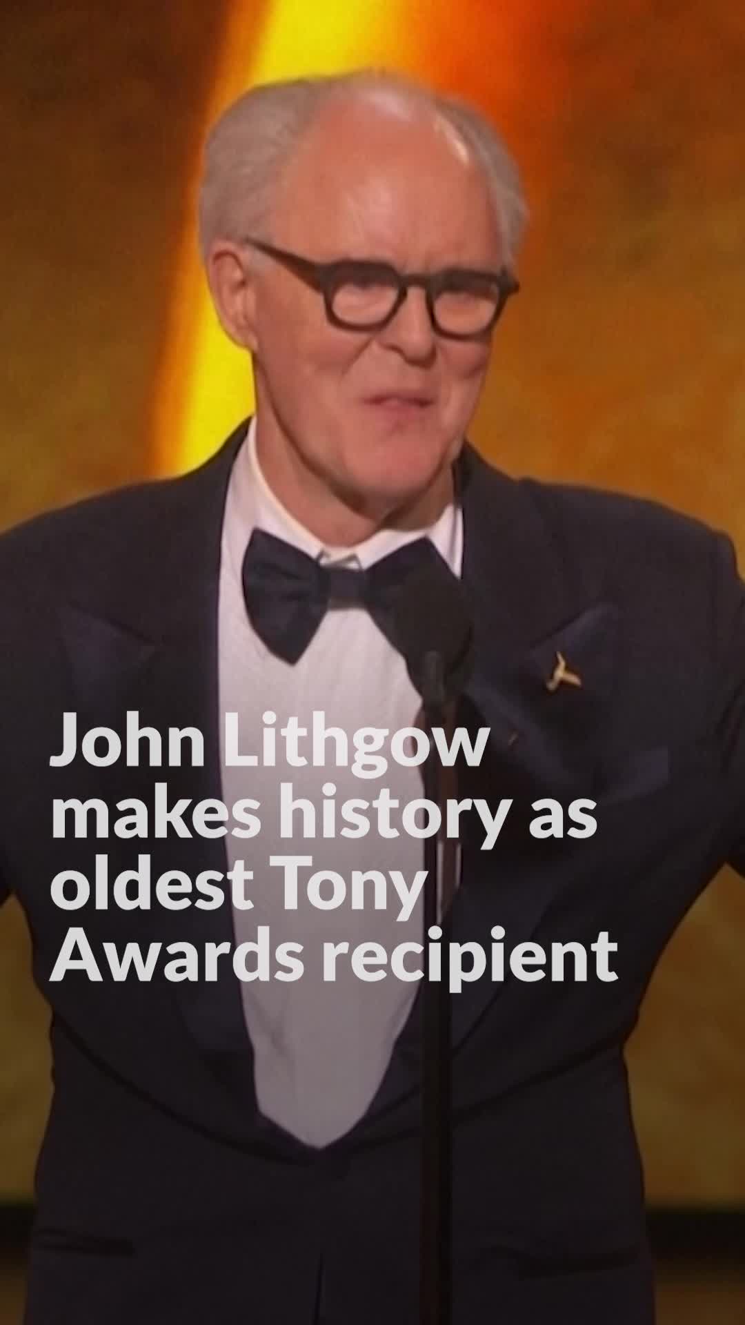 John Lithgow makes history as oldest Tony Award recipient