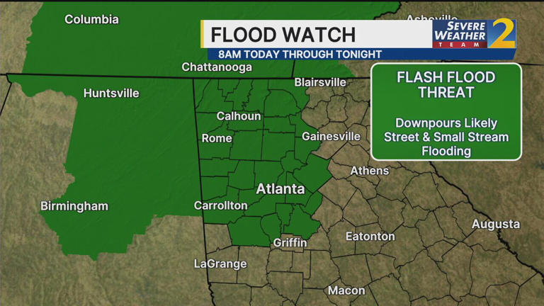 Heavy rain, storms with risk for flooding Monday