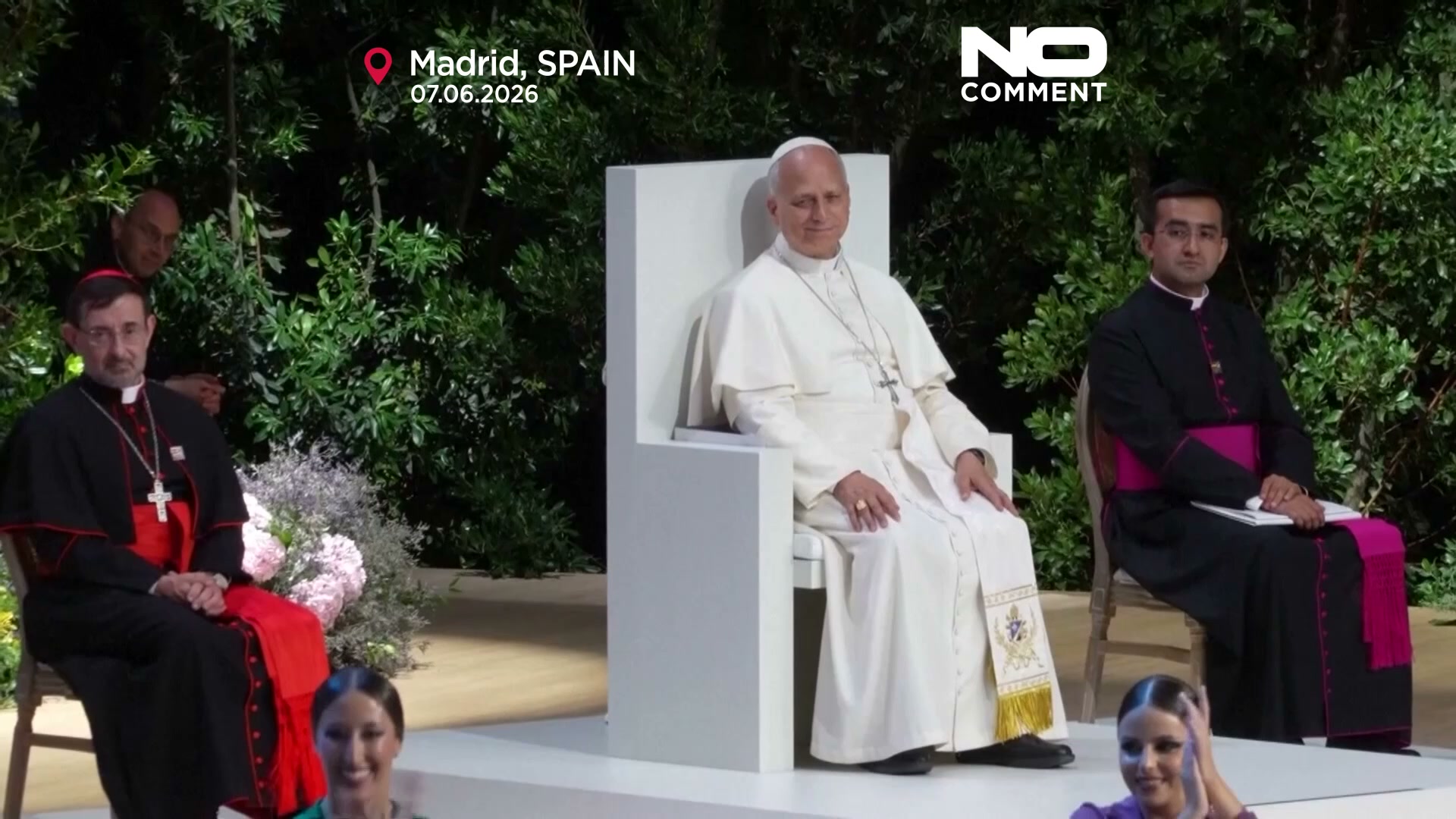 Pope Leo XIV meets Antonio Banderas, watches flamenco performance in Madrid