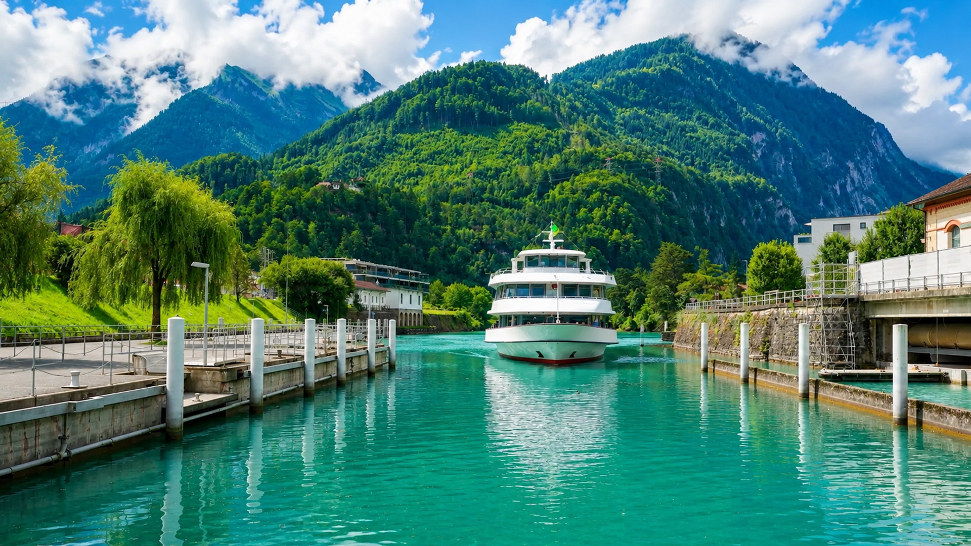 Discover Interlaken Switzerland between two beautiful alpine lakes (4K)