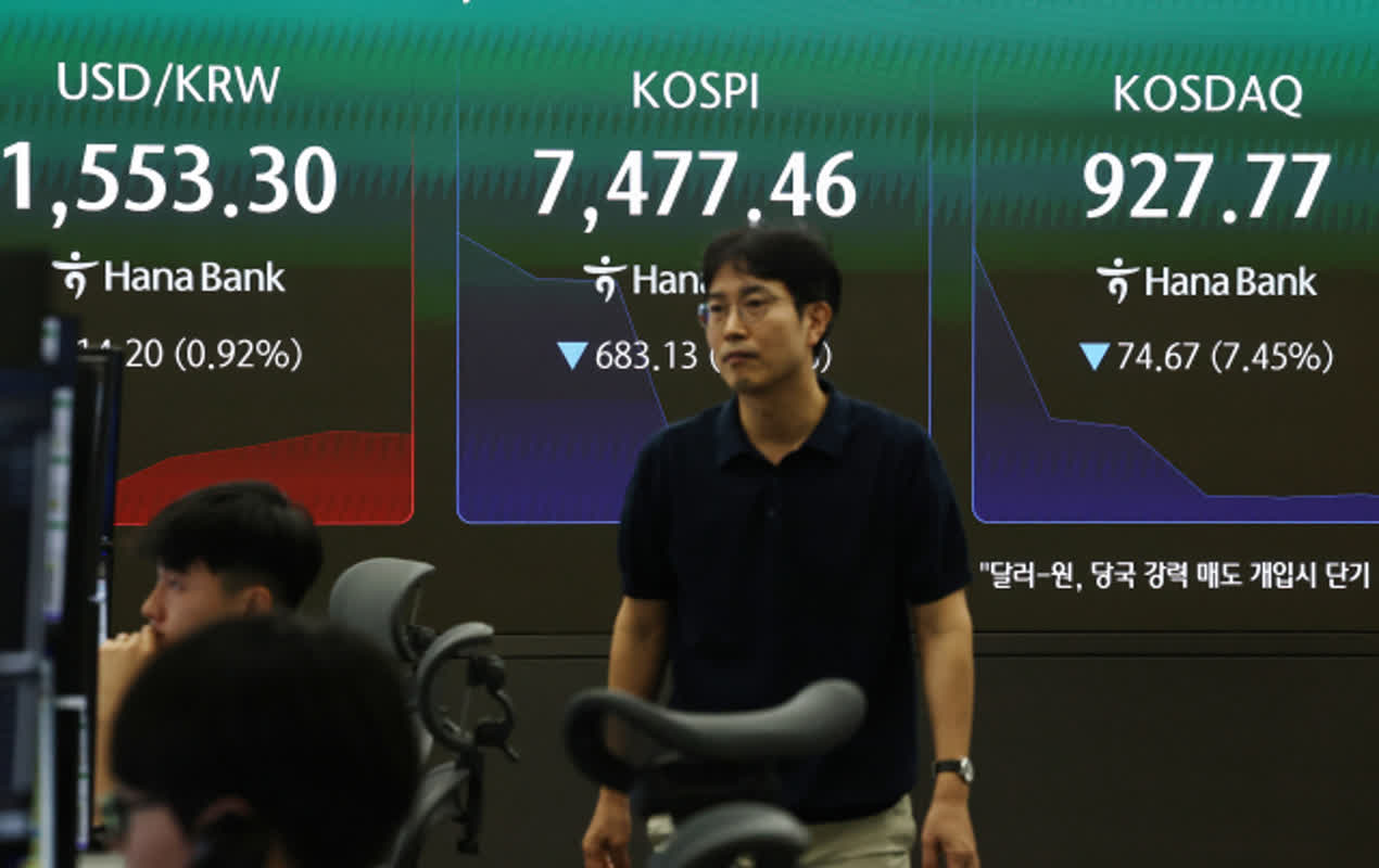 '8.3% 급락' 코스피 7484로 마감… 코스닥은 9% 떨어져