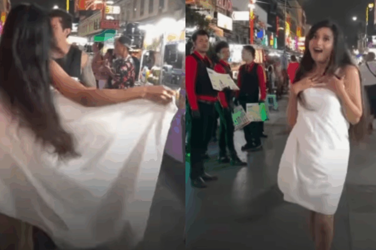 Indian Woman Dances In Towel At A Night Market Abroad, Internet Asks ...