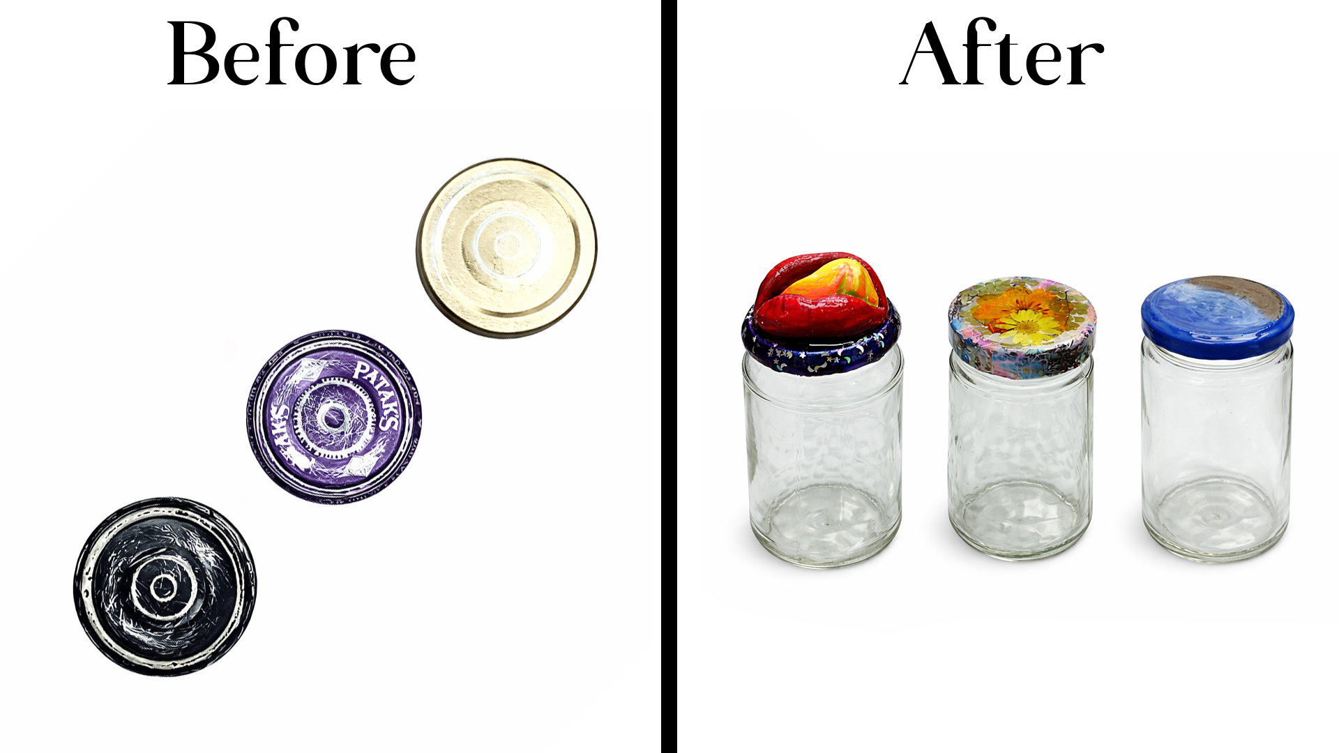 Turning empty jars into handmade resin decor