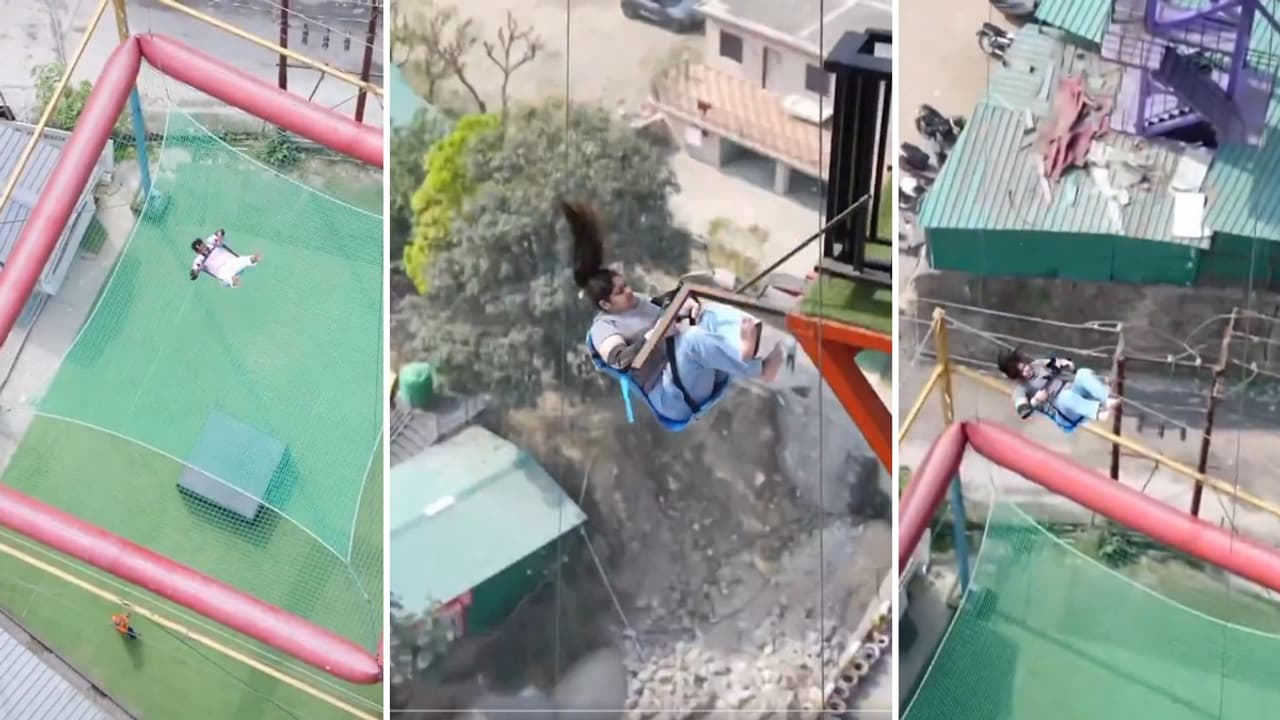 WATCH | No ropes, just a net? Viral Rishikesh adventure video sparks ...