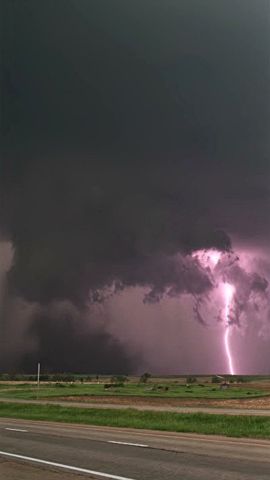 Wild tornado lightning strike EF1 storm